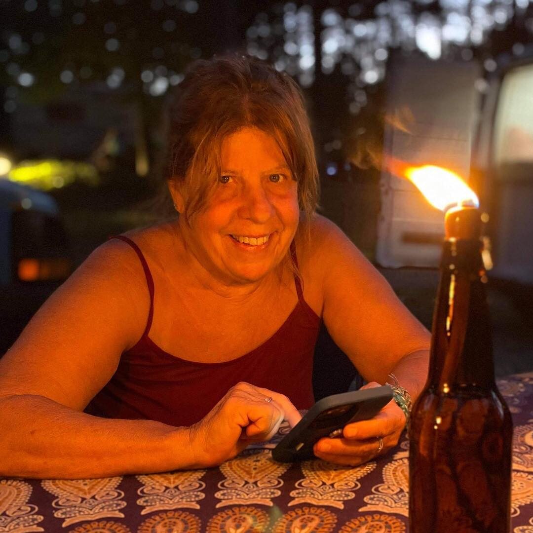 Michele M with Tiki & Bali in a Ram Promaster - She Travels Simple